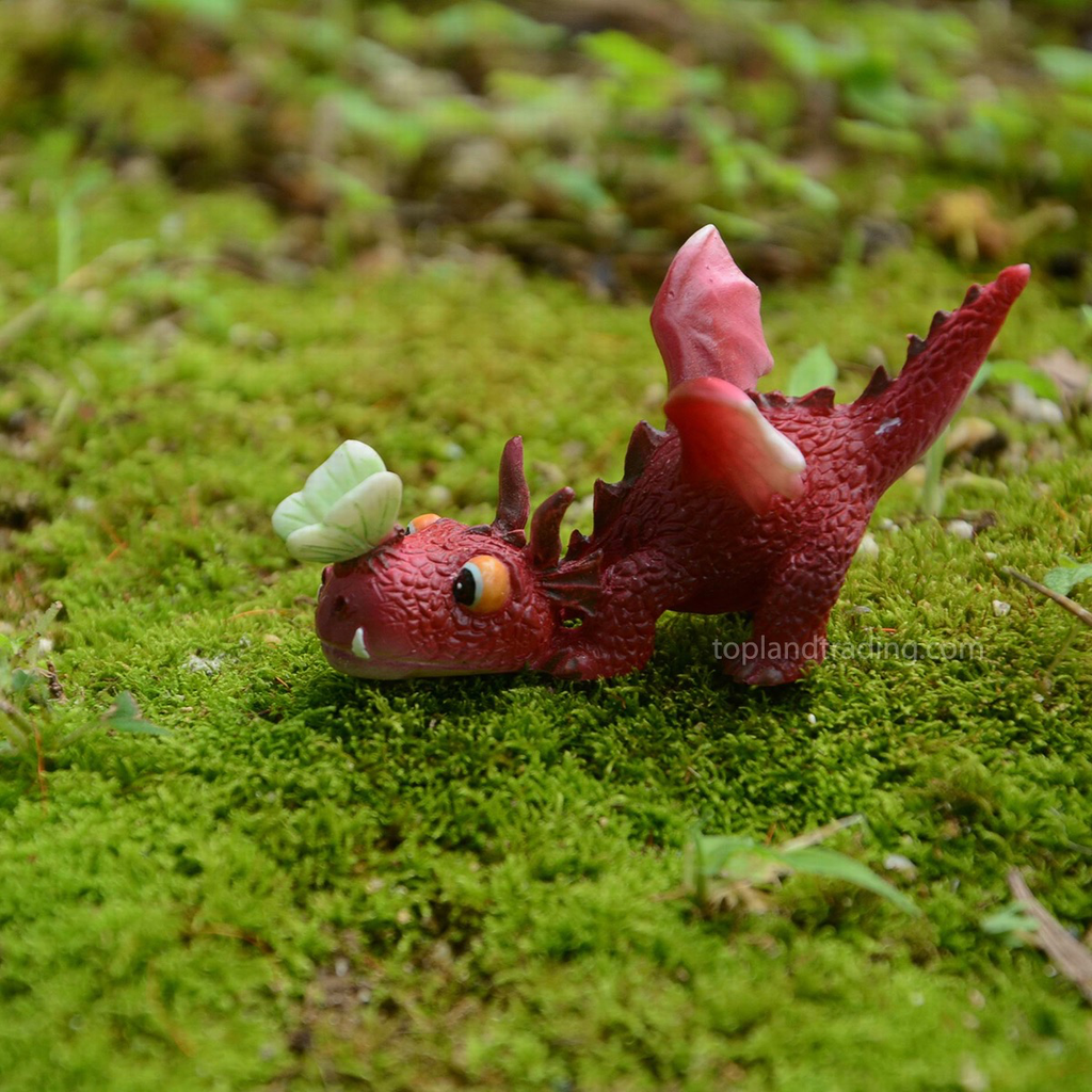 Mini Red Dragon with Butterfly